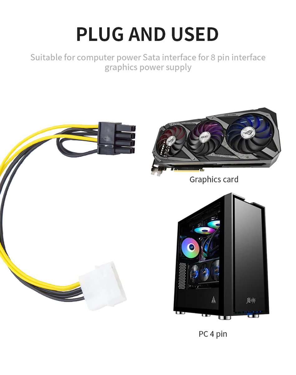Buy Wholesale China Graphics Card Splitter Power Supply Cable 8 Pin ...