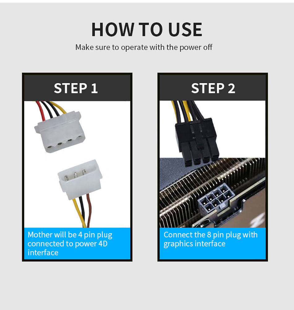 Buy Wholesale China Graphics Card Splitter Power Supply Cable 8 Pin ...