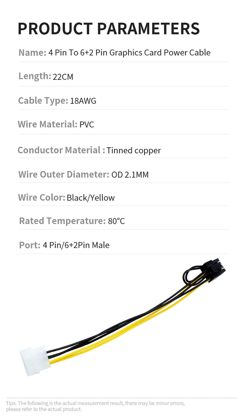 Buy Wholesale China Graphics Card Splitter Power Supply Cable 8 Pin ...