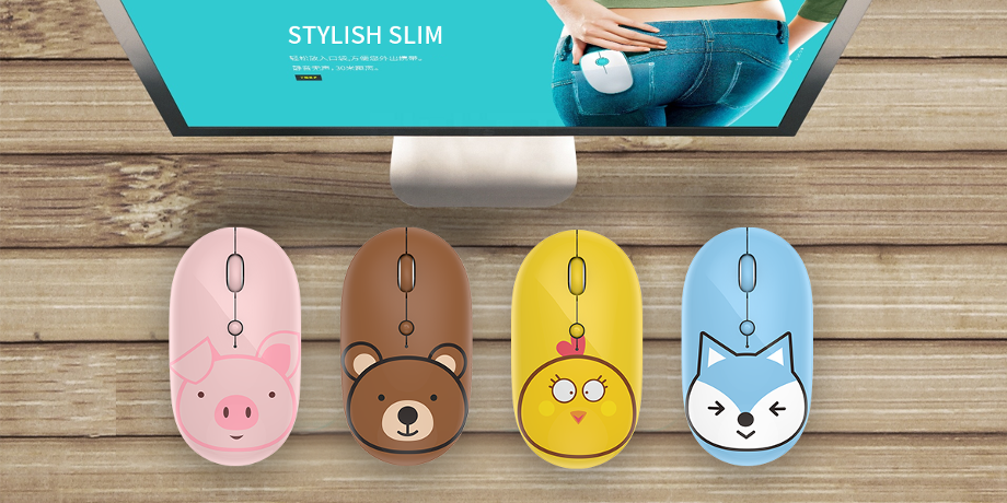 2.4g Wireless Mouse Slim Computer 4 Keys Dpi Adjustable Silent Receiver ...