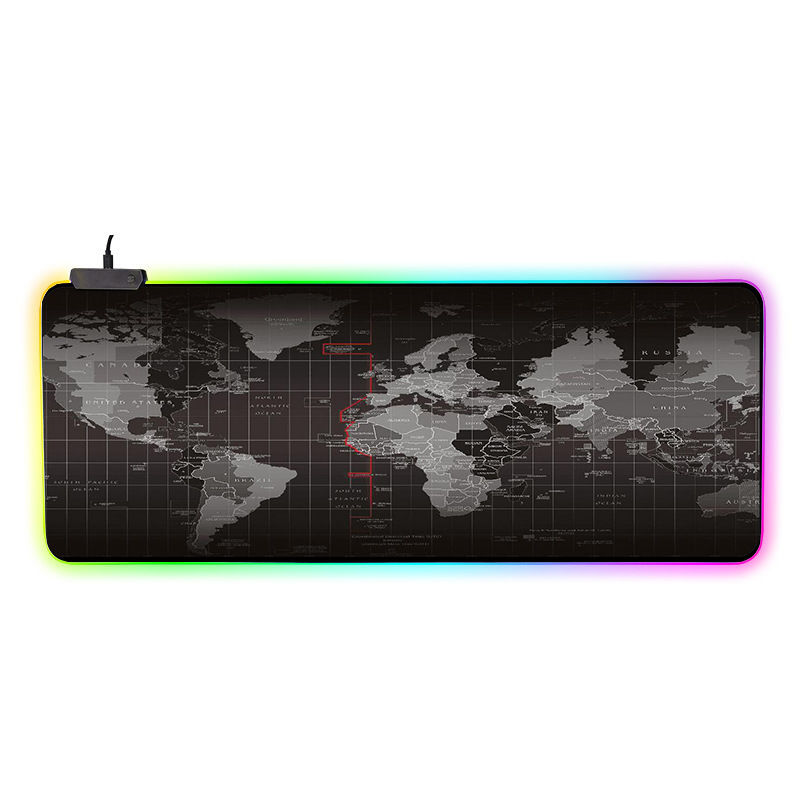 Large Mouse Pad Blue Red Earth Map Gaming Mousepad Anti-slip Natural ...