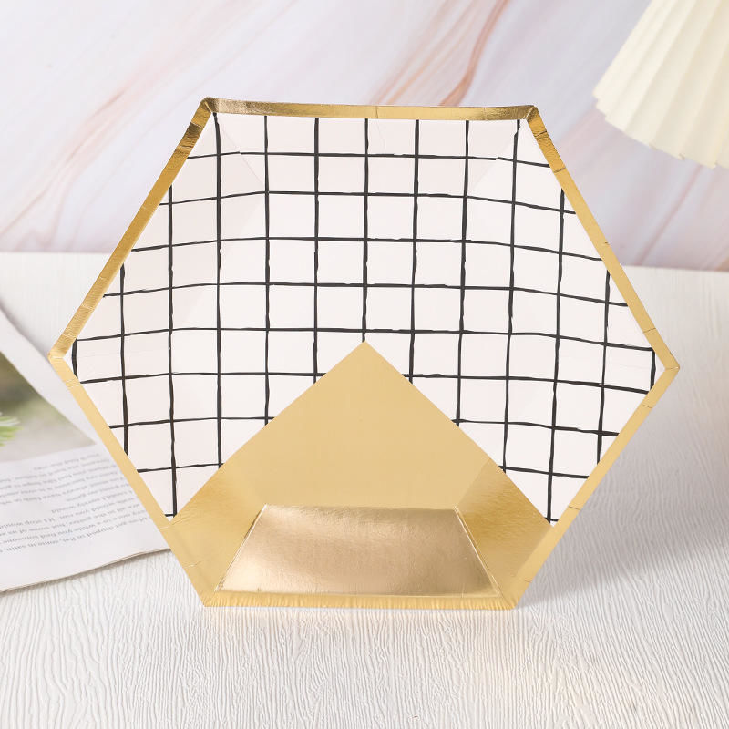 Buy Wholesale China Paper Plates Hexagonal Colored Gold-plated Paper ...