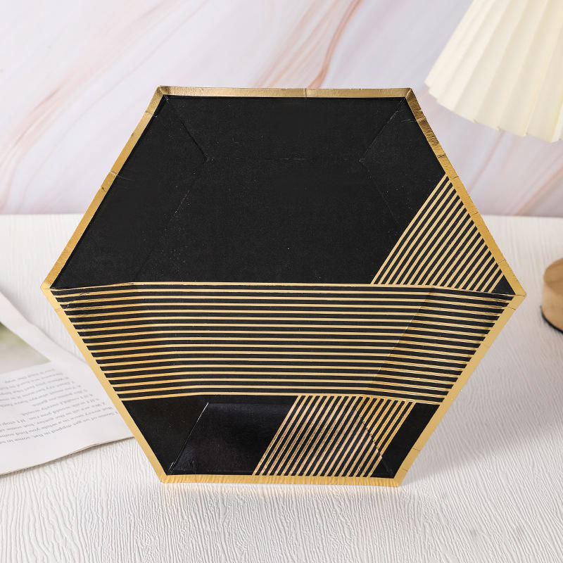 Buy Wholesale China Paper Plates Hexagonal Colored Gold-plated Paper ...