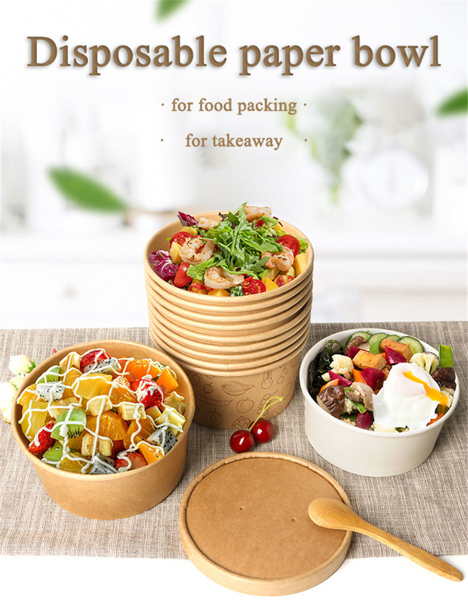 Buy China Wholesale Custom Kraft Paper Bowl Packaging Salad Box ...