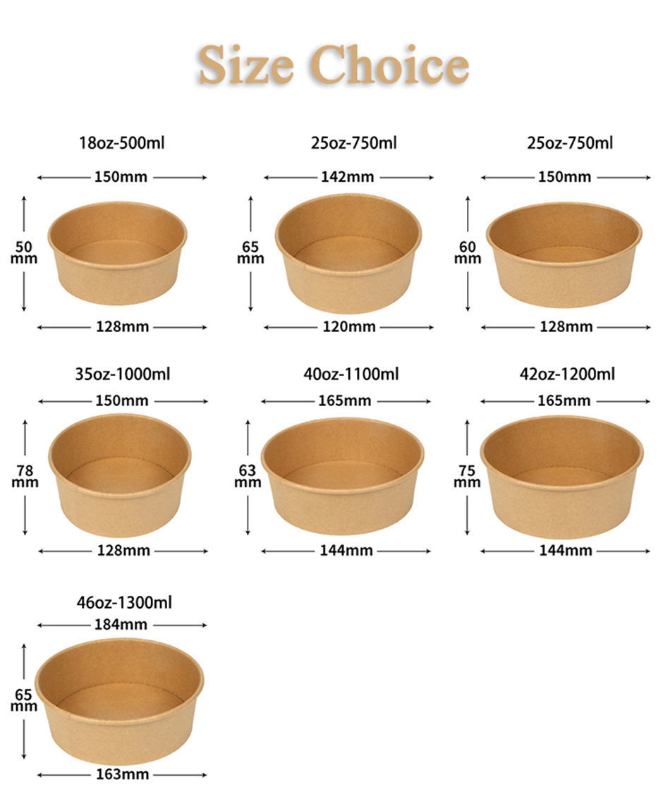 Buy China Wholesale Custom Kraft Paper Bowl Packaging Salad Box ...