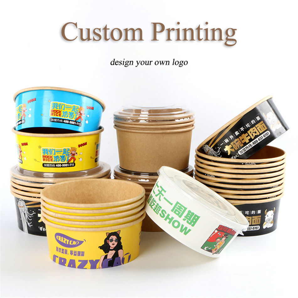 Buy China Wholesale Custom Kraft Paper Bowl Packaging Salad Box ...
