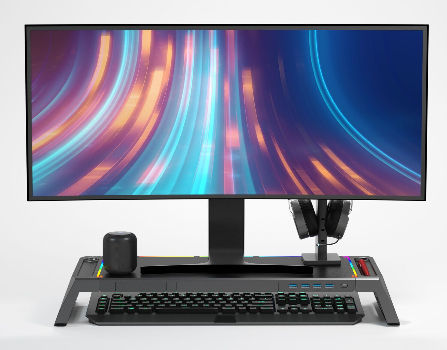 Amazon Popular 3 In 1 Rgb Gaming Laptop Stand Riser With 4 Usb Storage ...