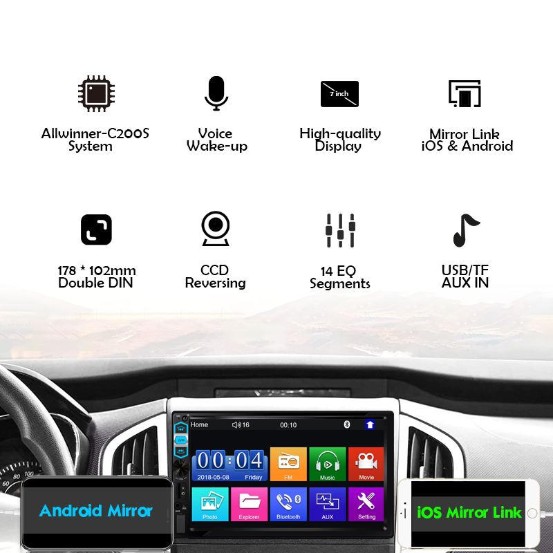 Buy Wholesale China 7" Hd High Quality Car Radio 2 Din Car Mp5 Player ...