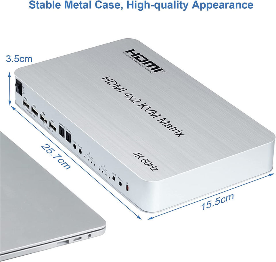 Buy Wholesale China 4 Port Usb Hdmi Kvm Matrix 4x2 Dual Monitor 4k 60hz ...