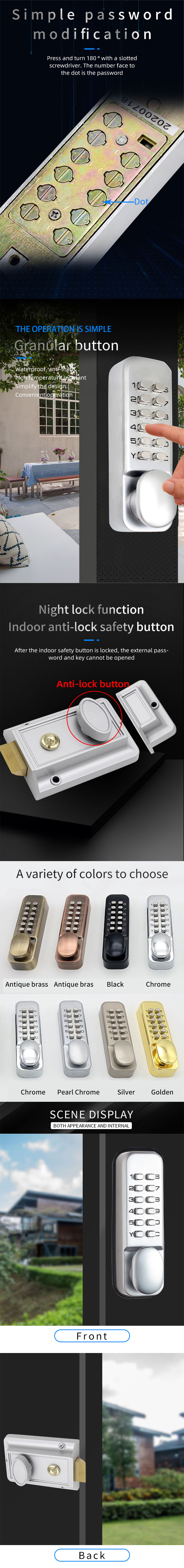 Bulk Buy China Wholesale High Security Digital Push Botton Code Door ...