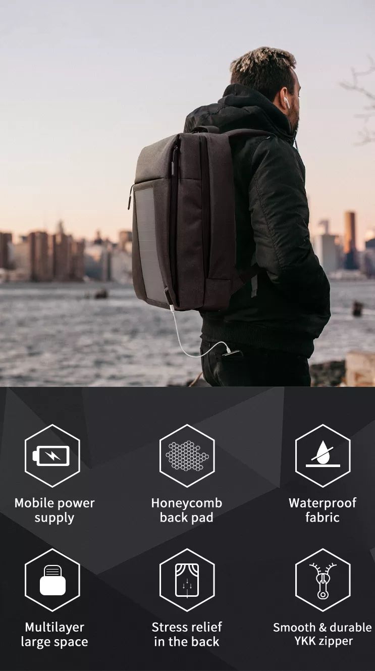 Buy China Wholesale Waterproof Bag Solar Panel Laptop Backpack With ...