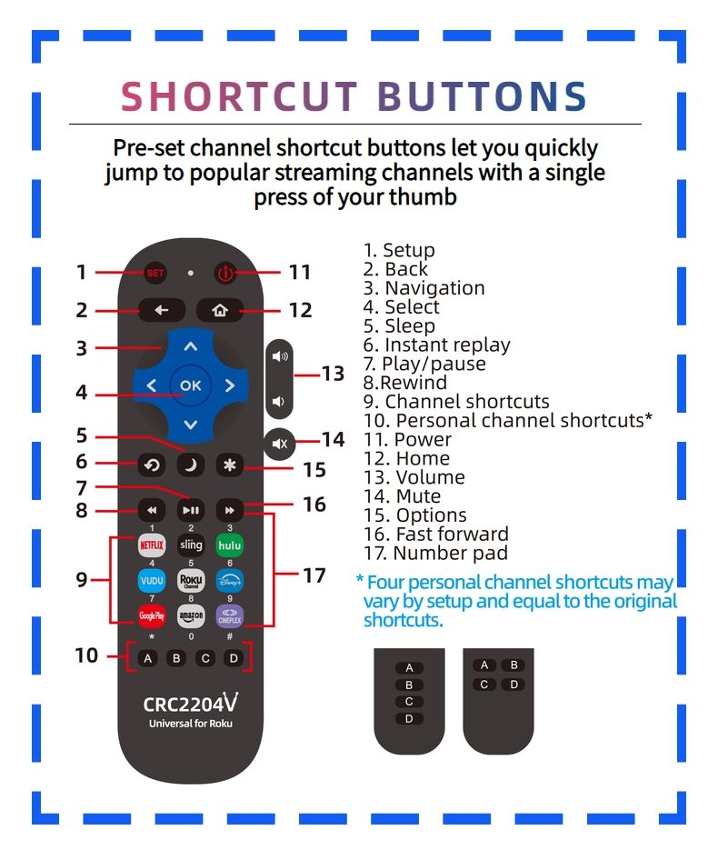 Buy Wholesale China Universal Remote Control For Roku Tv For Tcl ...