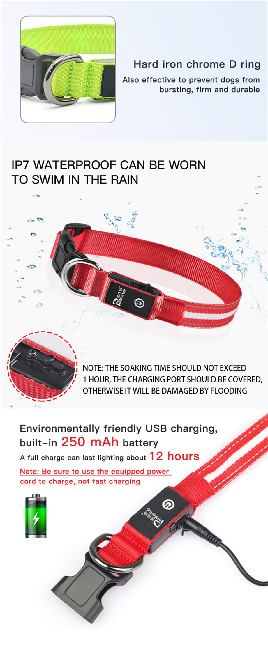 Buy Wholesale China Usb Rechargeable Custom Led Dog Collar Silicone ...