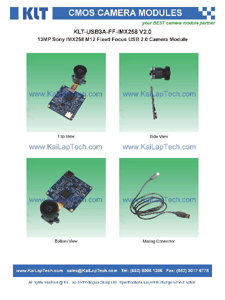 Buy Wholesale Hong Kong SAR Klt-usb3a-ff-imx258 V2.0 13mp Imx258 M12 ...