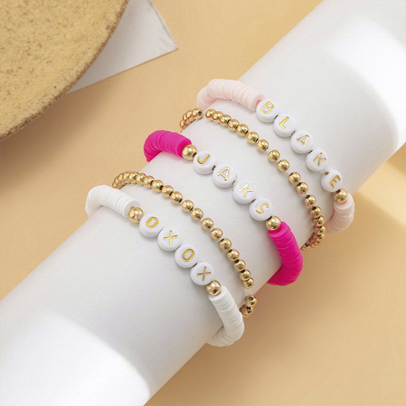 Buy Wholesale China Trendy Handmade Boho Polymer Clay Letter Bead For ...