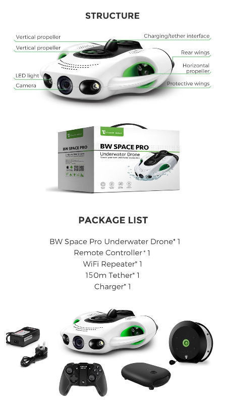 Buy China Wholesale Youcan Robot Bw Space Pro Underwater Drone With 4k Hd Camera Stable Signal ...