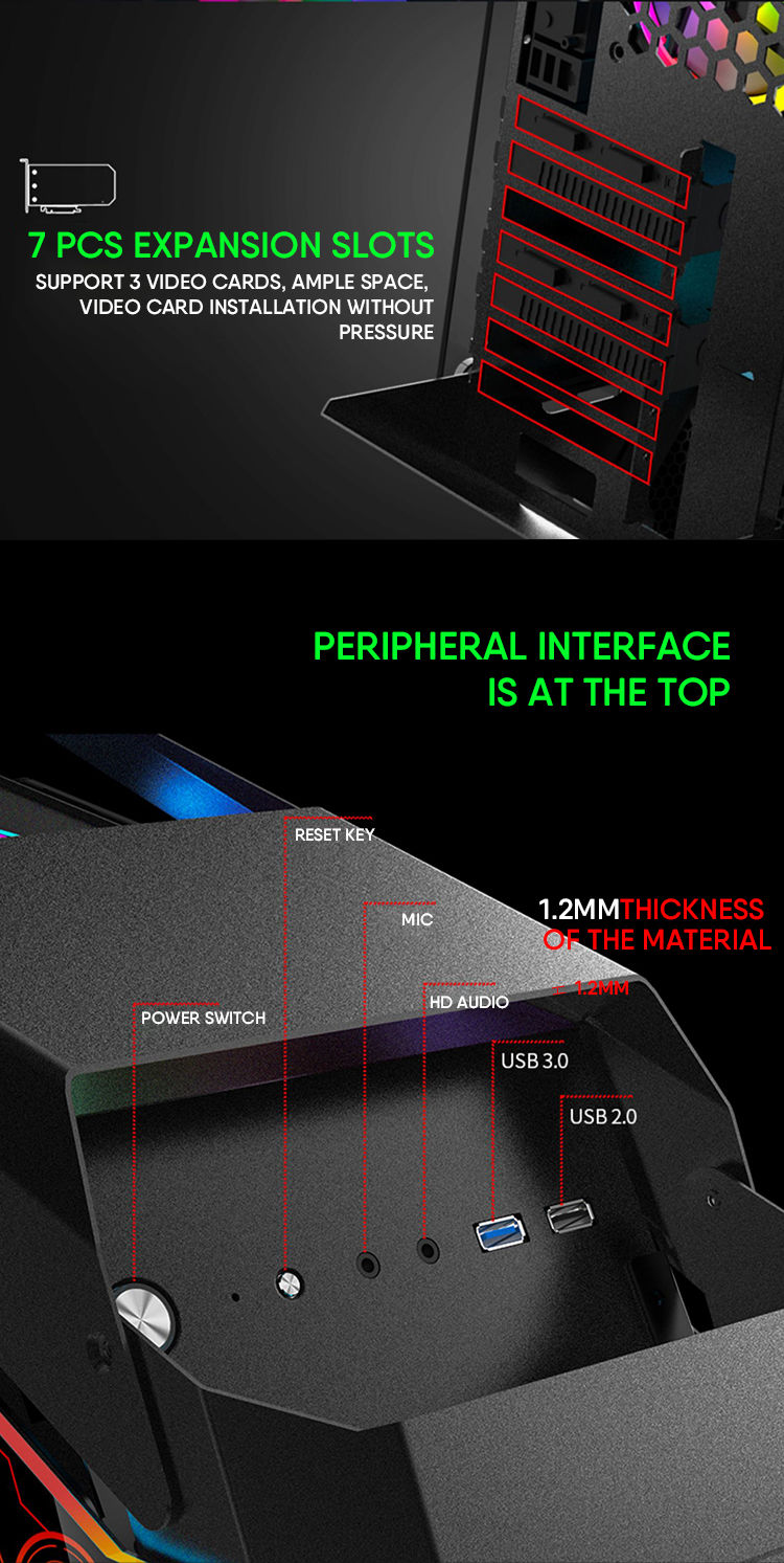 Buy Wholesale China Itx Cpu Cabinet Cool Atx Full Tower Desktop With ...