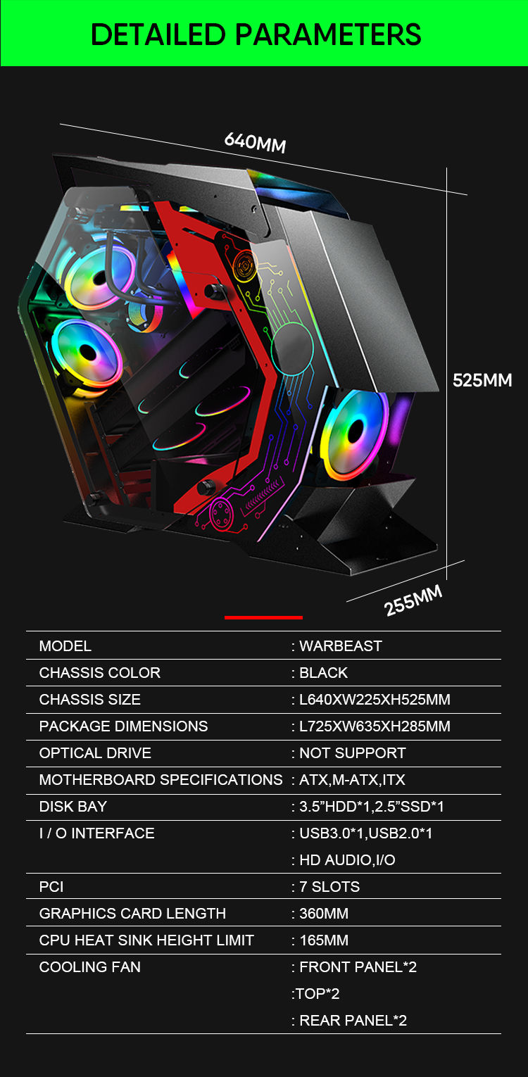 Buy Wholesale China Itx Cpu Cabinet Cool Atx Full Tower Desktop With ...