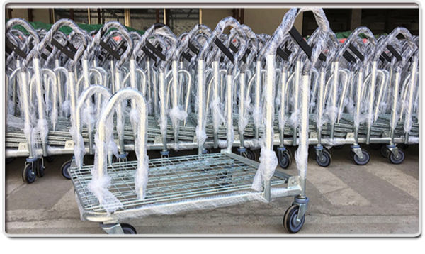 Industrial Logistic Metal Hand Push Platform Warehouse Storage Trolley ...