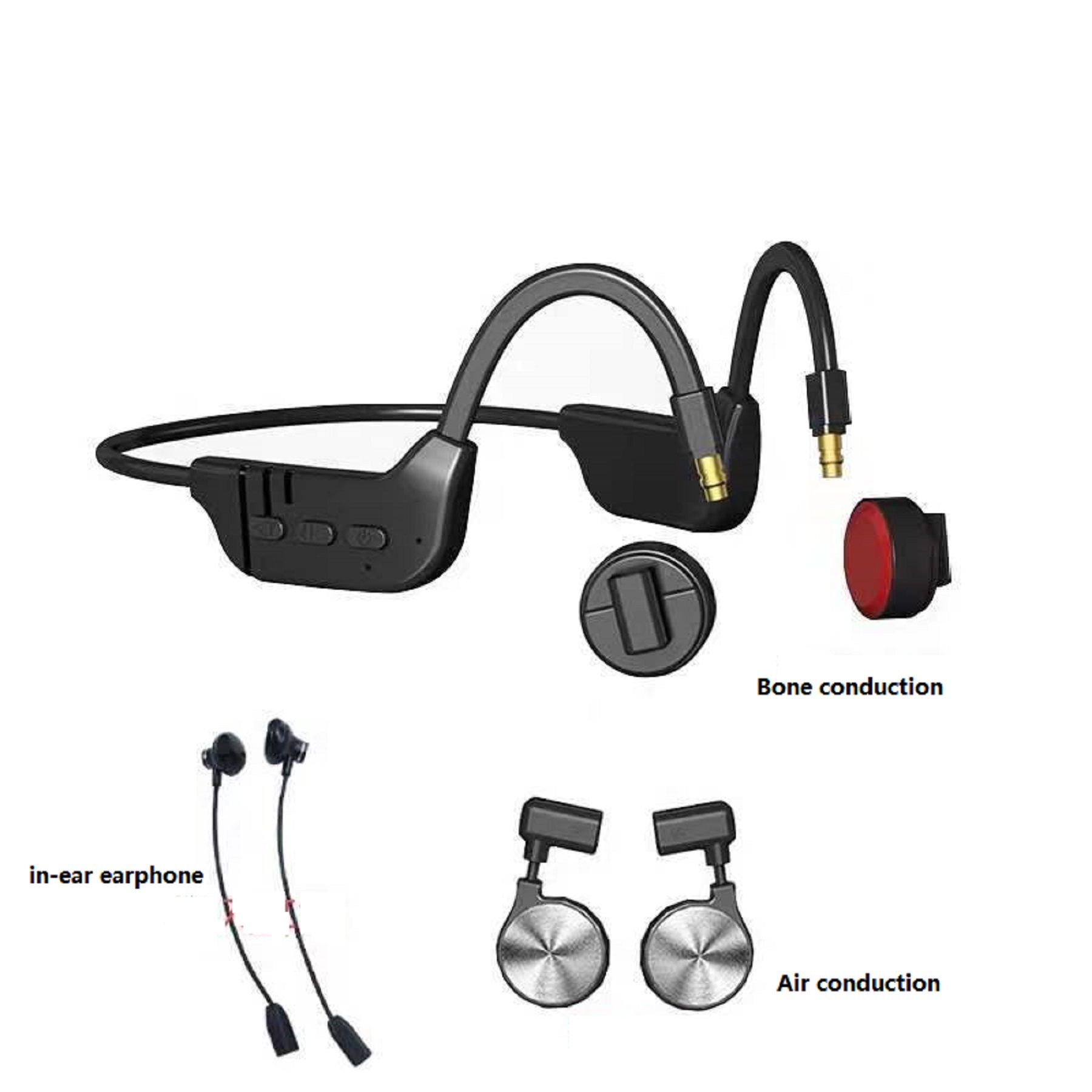 Bone Conduction Air Conduction In Ear Earbuds Multi Choice Sports ...
