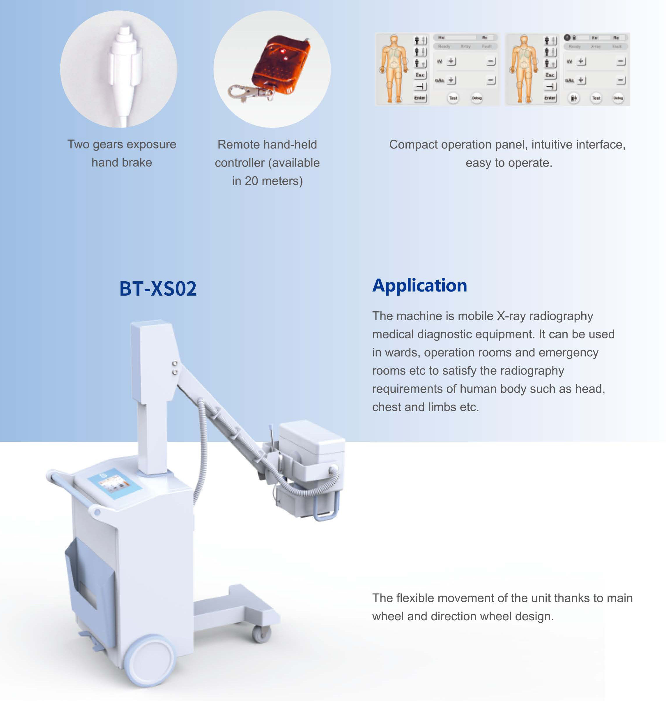 Bt-xs02 Cheap Hospital 50ma 2.5kw Digital Radiography System Mobile X ...