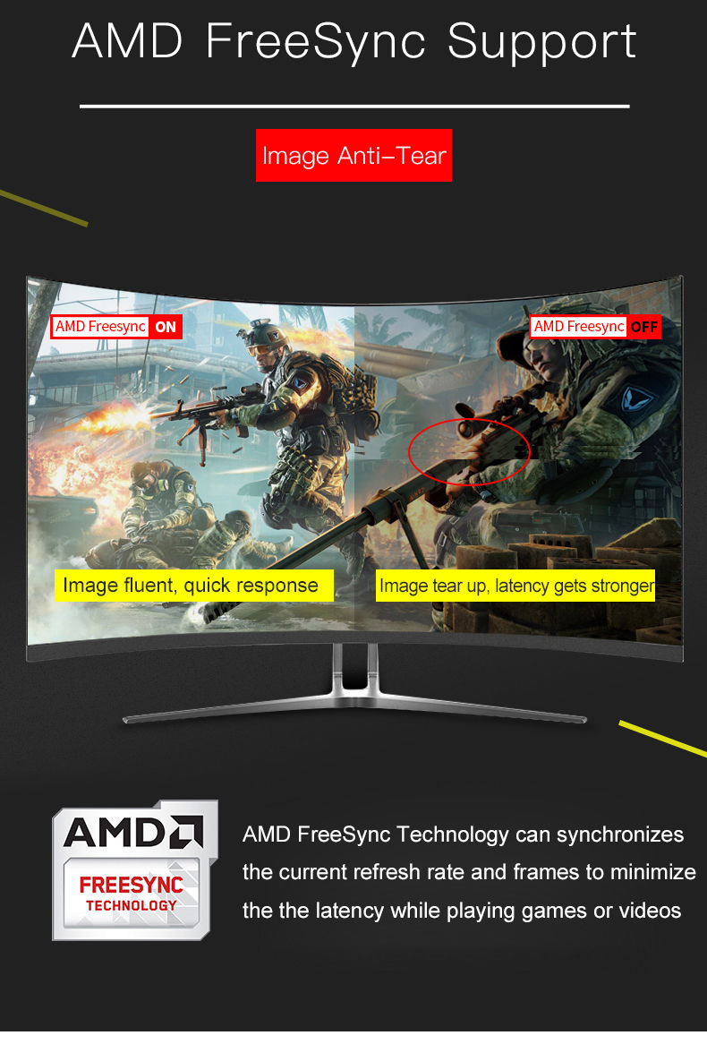 2k 144hz Curved Backlight Gaming Monitor E-sport Competition Computer ...