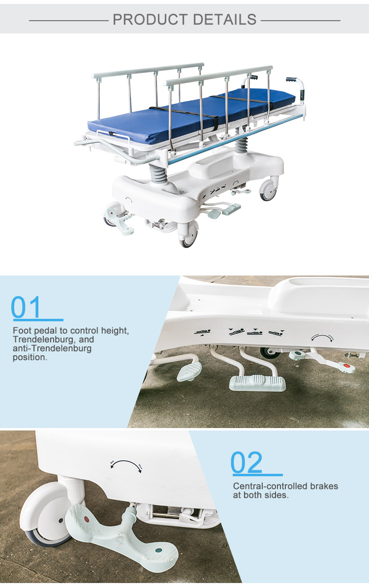 Oem Hospital Patient Trolleys Hydraulic Transport Stretcher For ...