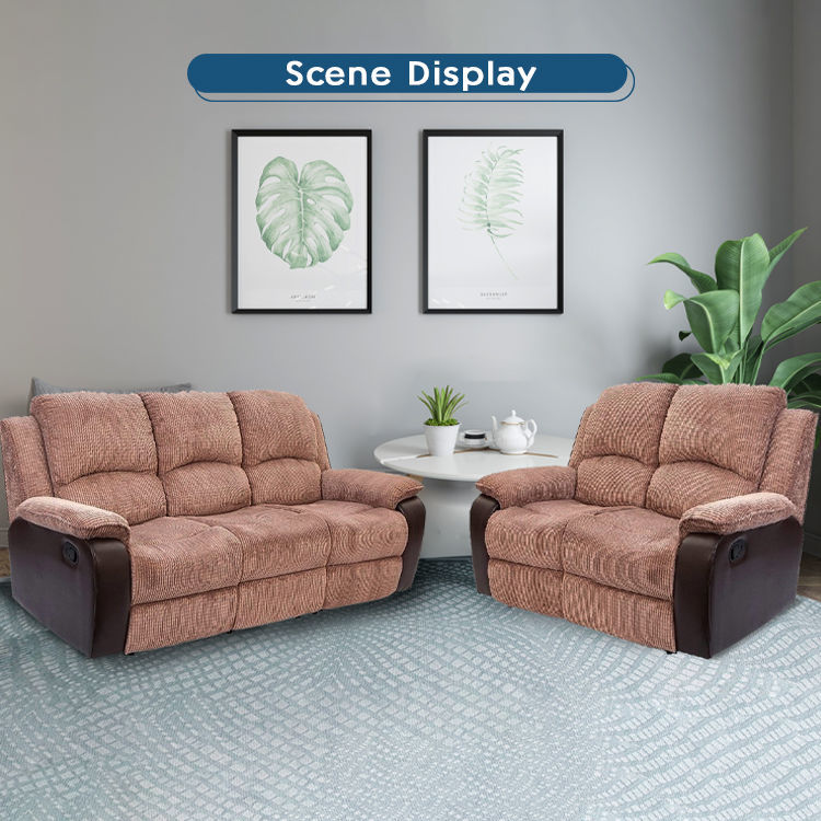 Geeksofa 3 Pieces Sectional Air Leather Match Fabric Manual Or Power ...