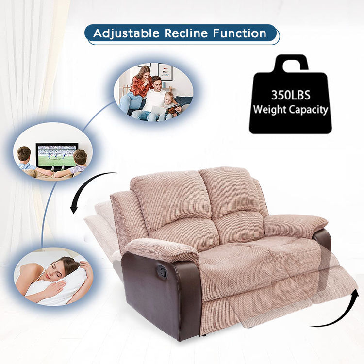 Geeksofa 3 Pieces Sectional Air Leather Match Fabric Manual Or Power ...