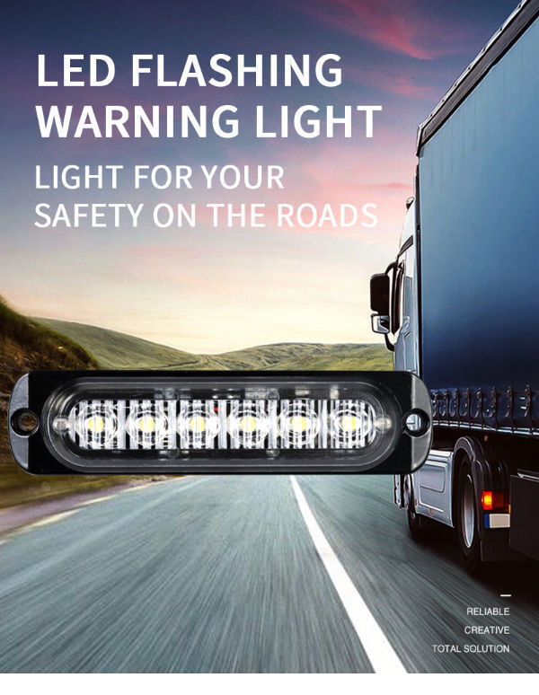 Led Warning Lights 12/24v 6 Leds Ip65 Car Beacon For Universal Vehicle ...
