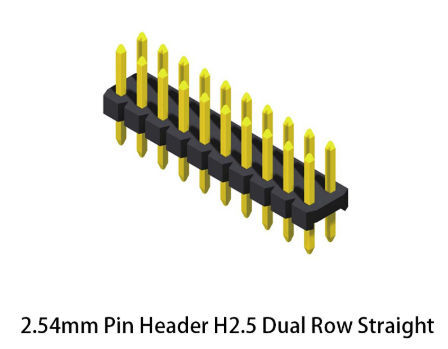 Buy Wholesale China 2.54mm Pin Header H2.5 Dual Row Right Angle & Pin ...