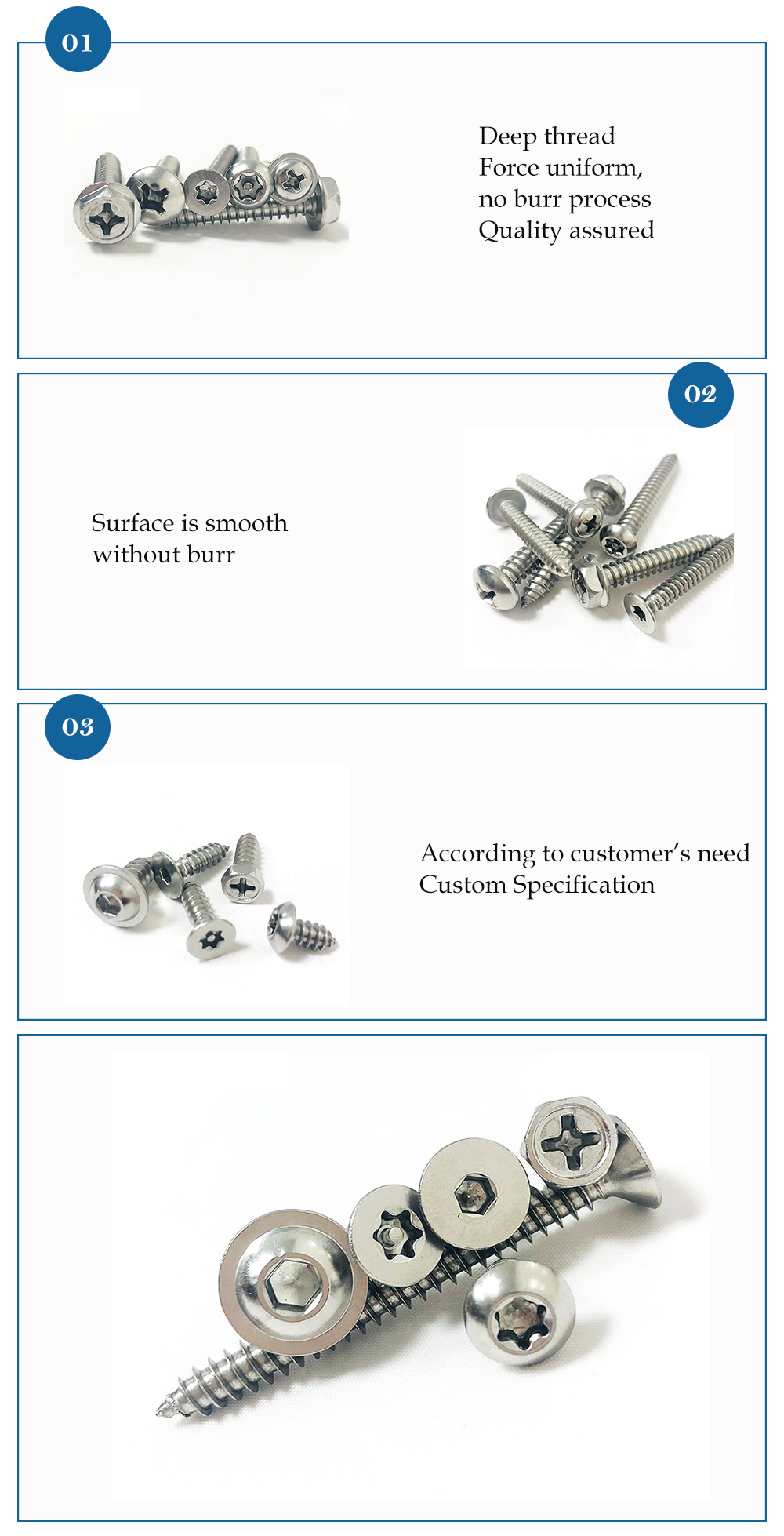 Custom Stainless Steel 304 Nylock Torx Screw Pan Csk Button Round Flat ...