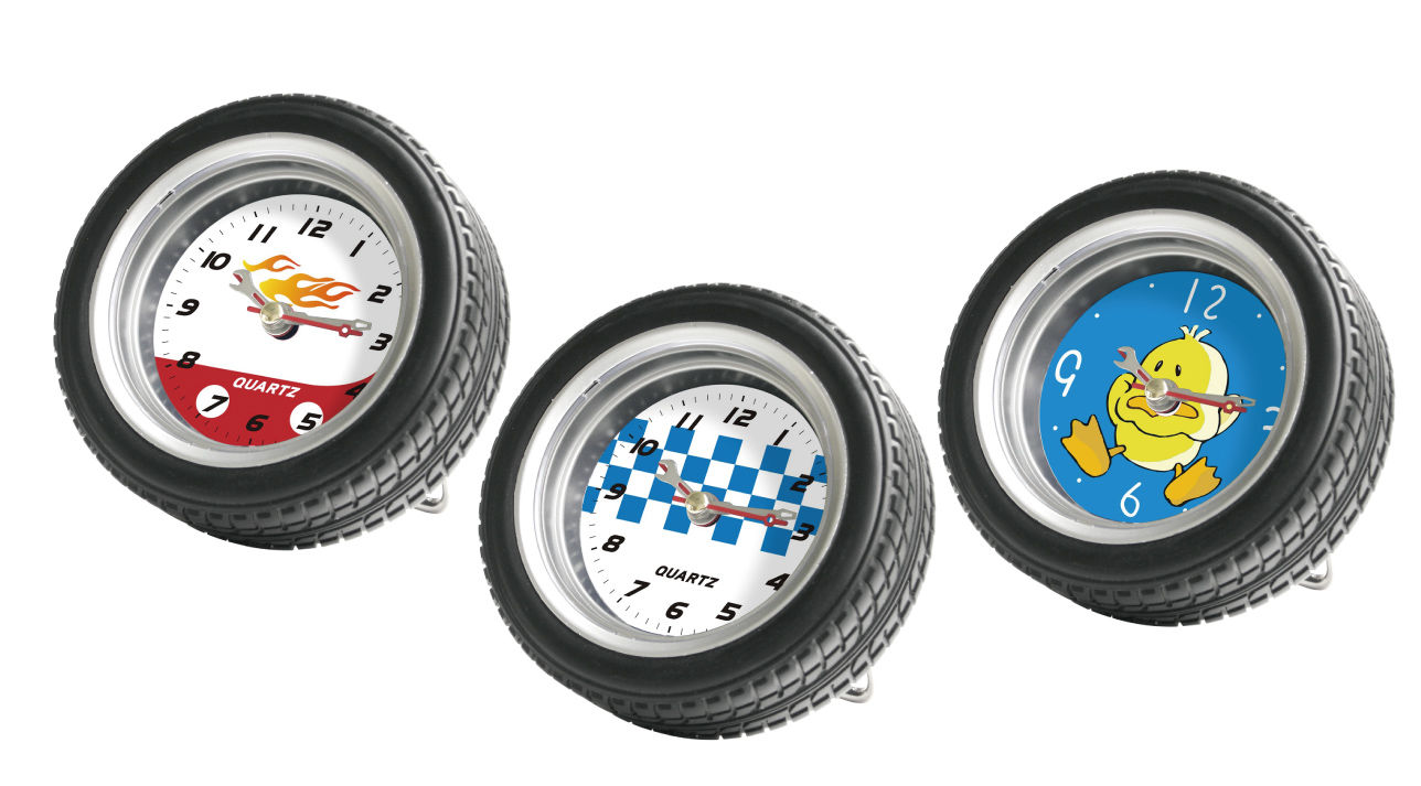 Novelty Talking Desk Clocks 4-inch Wheel Table Alarm Clock With 1 X Aa ...