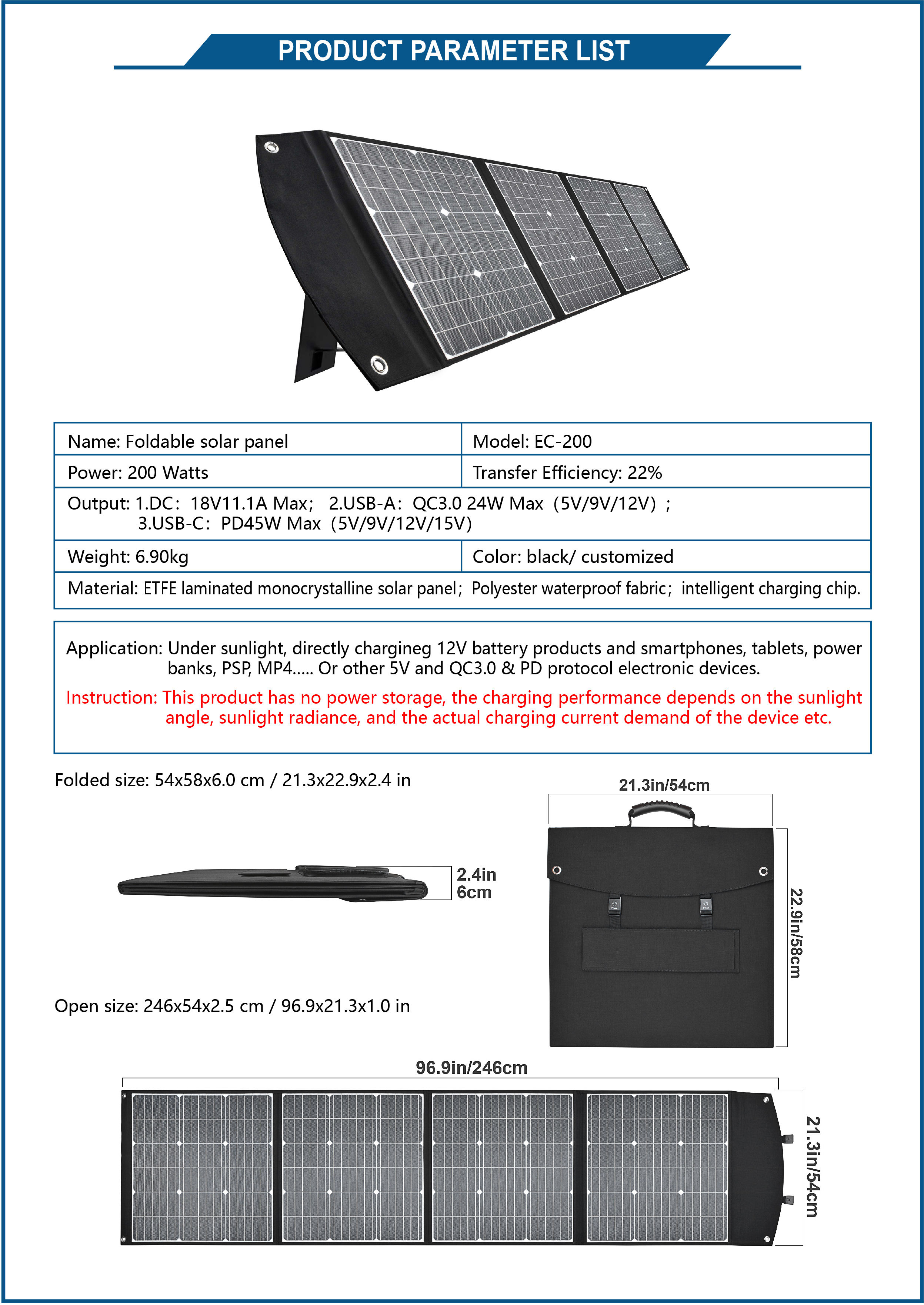 Buy Wholesale China Cemore Solar Panels Folding Portable Solar Panel ...