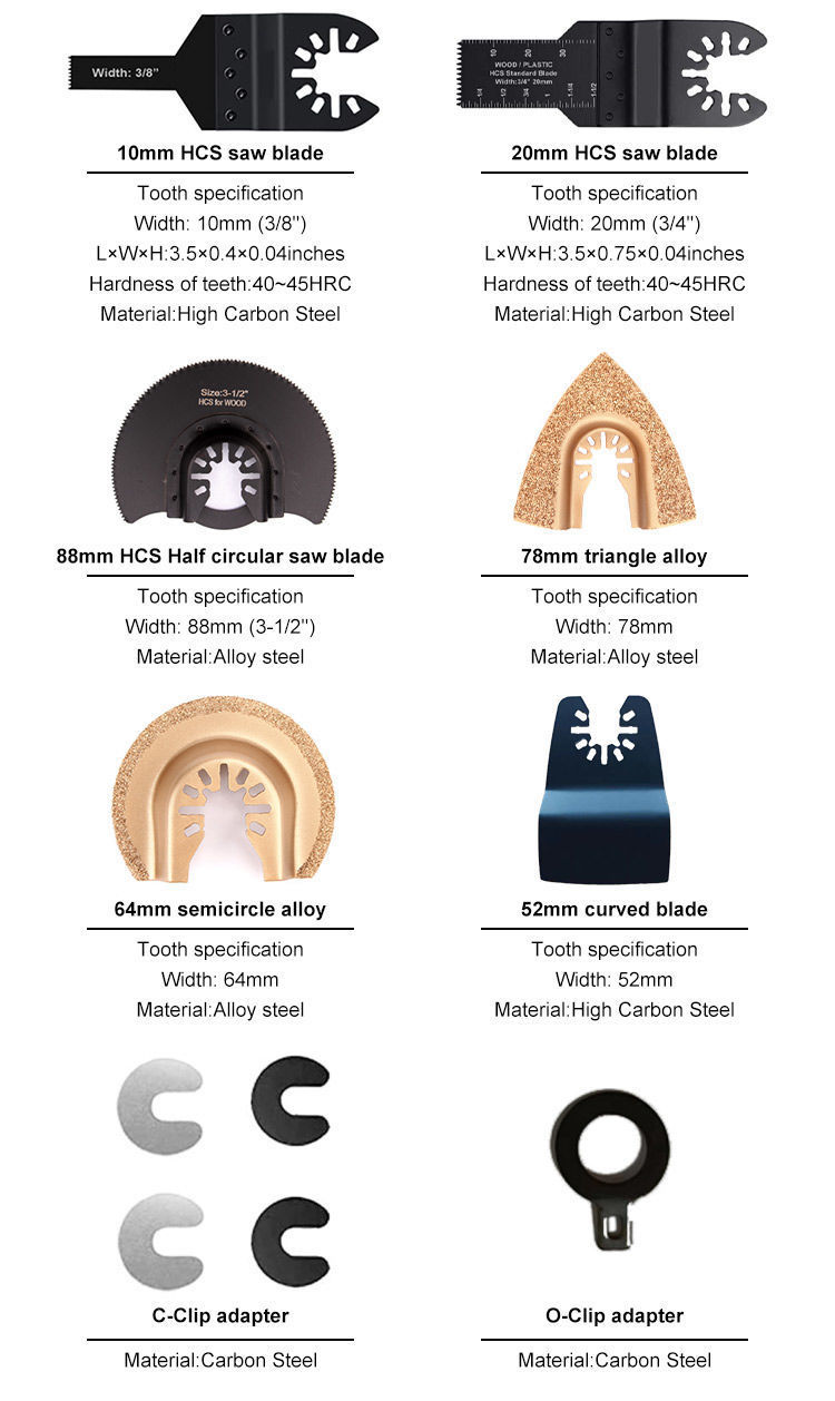 Hot Sell 20 Pcs Universal Multitool Quick Release Oscillating Tool Saw ...