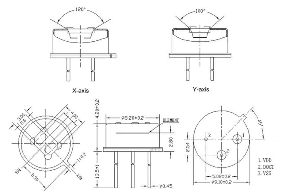 Digital 2 Elements Pir Sensor Ys312 Pyroelectric Infrared Sensor For ...