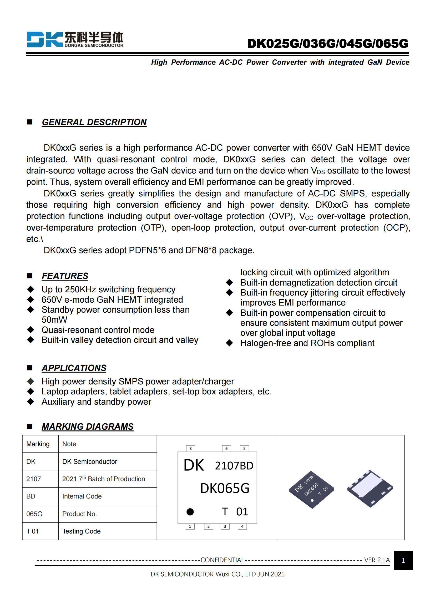 Buy Wholesale China Best Selling High Performance Ac/dc Power Management Gan Chip Dk025g Pdfn5*6 ...
