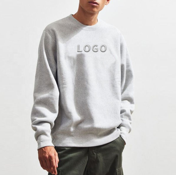 Custom 3d Embossed Print Hoodie Street Wear Crew Neck Embossed ...