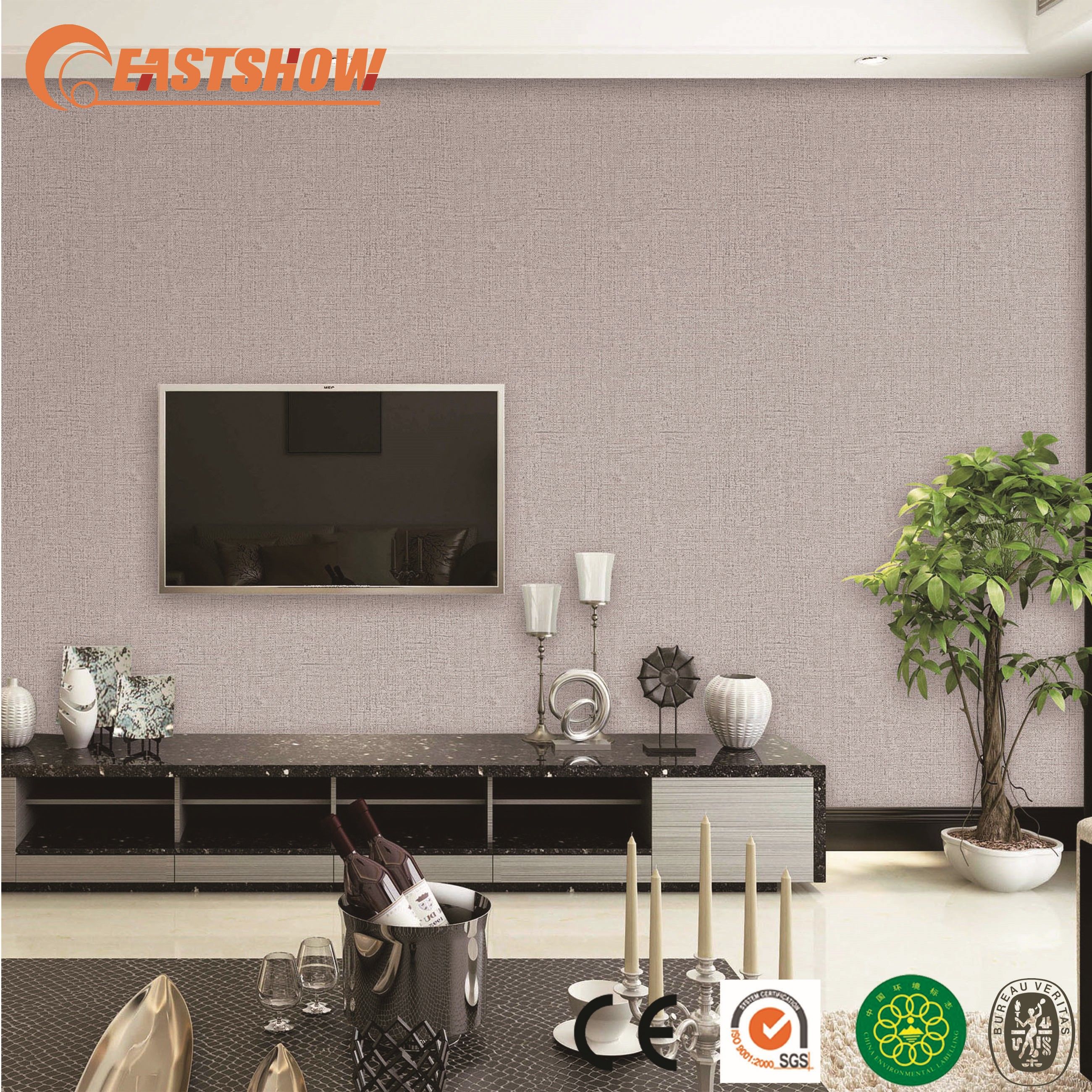Eco Friendly Pvc Home Decoration Plain Color Luxury Wallpaper, Wall ...