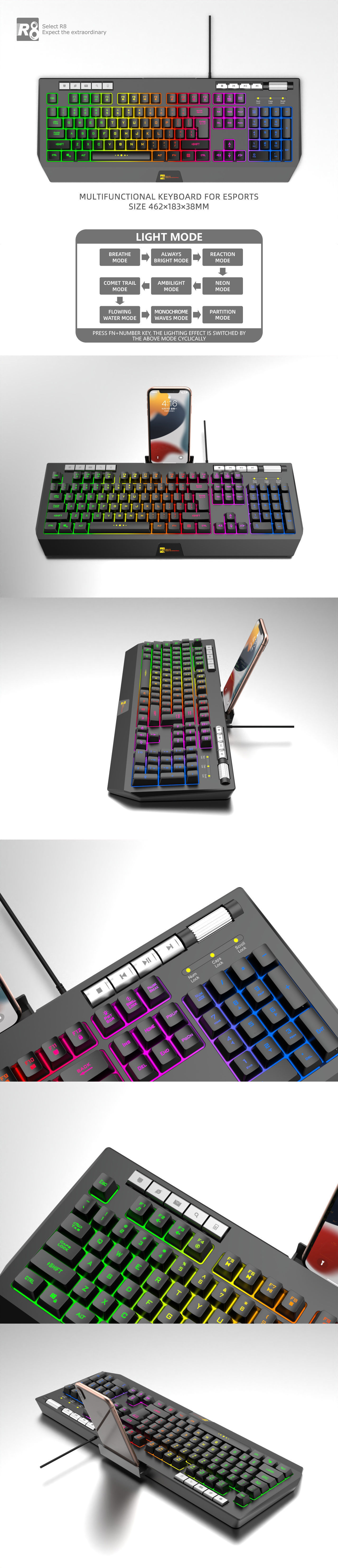 Buy Wholesale China R8-rgb Multimedia Gaming Keyboard Wholesale ...