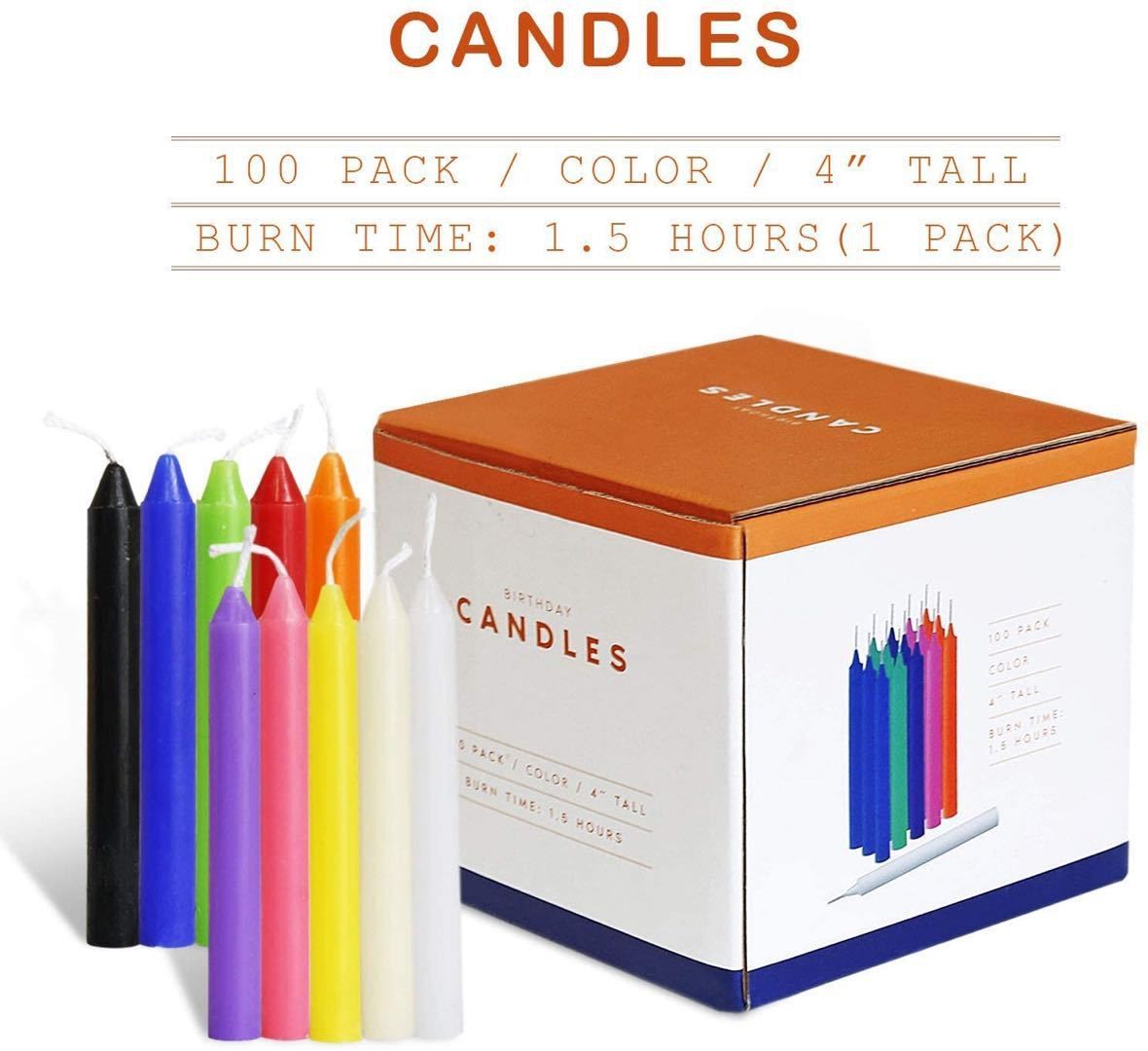 Manufacturers Taper 100 Colorful Christmas Birthday Candle Pole Wax ...