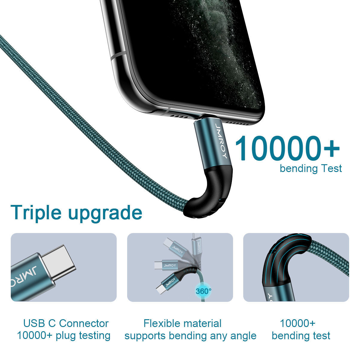 Unique Usb C Charger Cable Nylon Braided Qc 3.0 Type C Charger Cable ...
