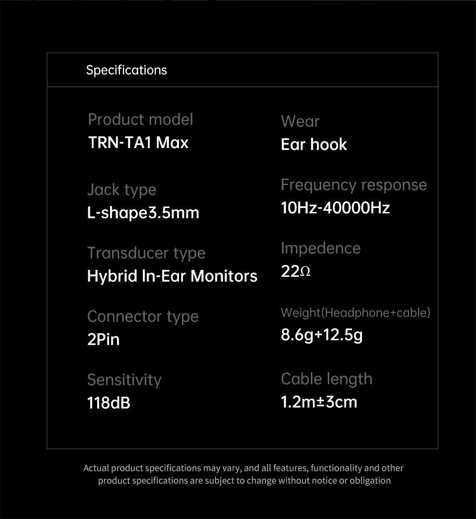 Trn Ta1 Max Hifi 1ba+1dd Knowles Hybrid Beryllium-plated Dynamic In-ear Monitors Earphone ...