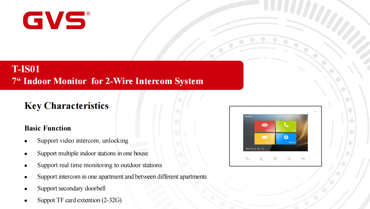 Buy China Wholesale Gvs Manufacturer Price 7 Inch Indoor Monitor Video Intercom For Home ...