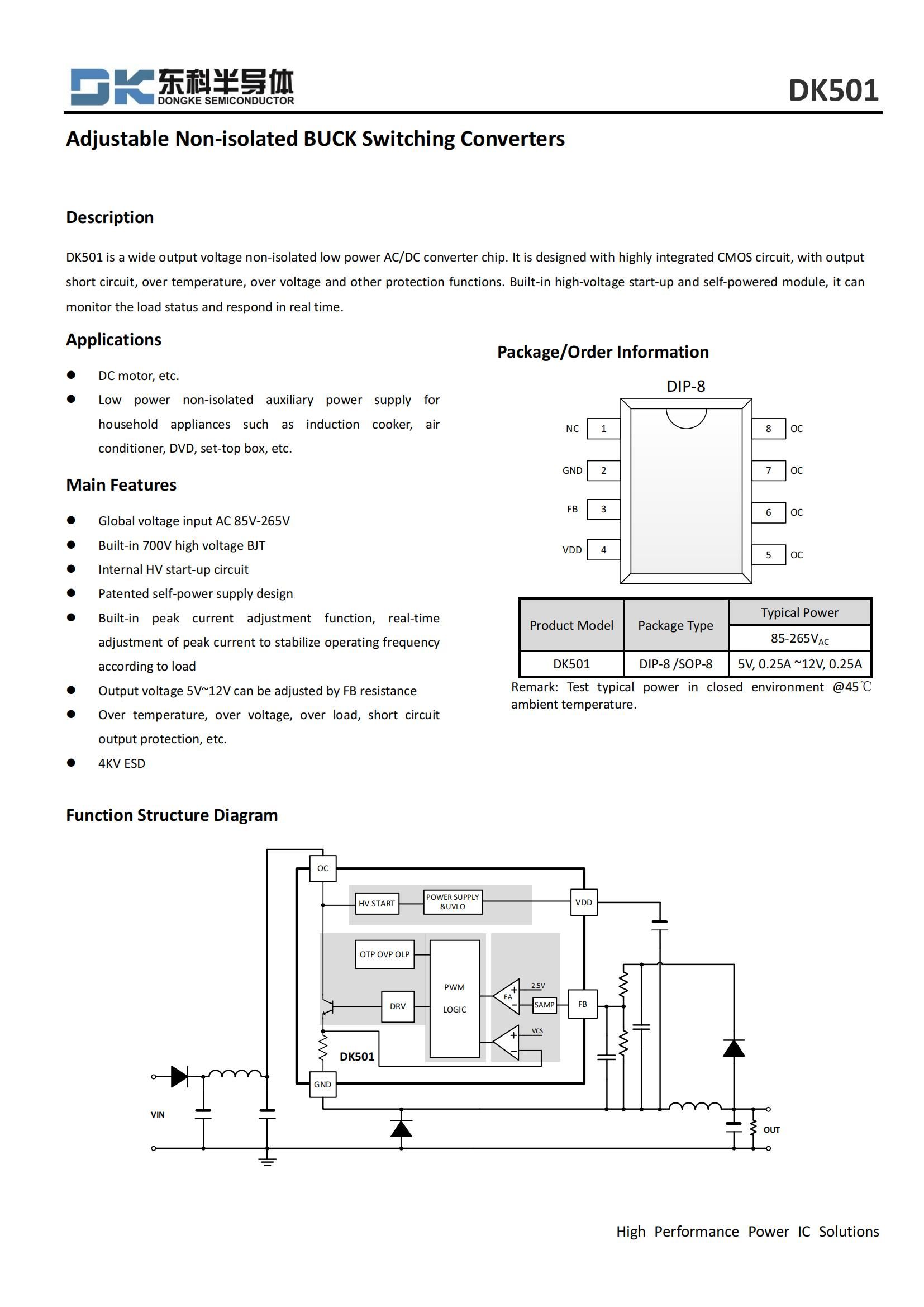 Buy Wholesale China Dk501 Dip-8 Chip Ac Dc Power Supply Control Power ...
