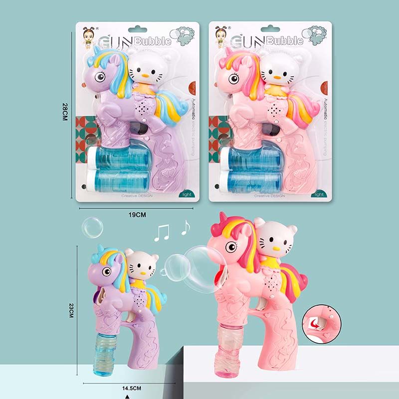 Hw Toys Electric Pink Pony Bubble Gun With Color Lights Outdoor ...