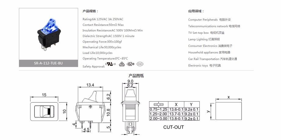 Buy Wholesale China Honyone Rocker Switch, 6a 125v Ac/on-off/2p/ul ...