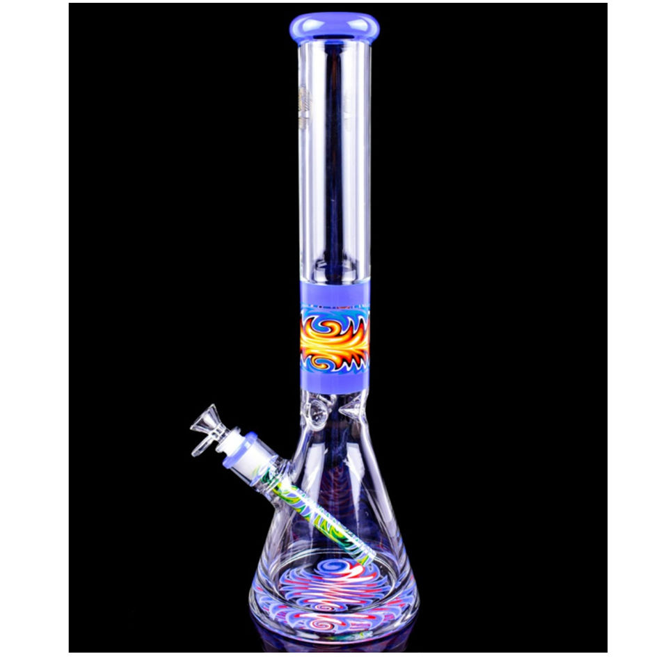 Buy Wholesale China 18 Inches Retro Tube Glass Blue Beaker Bong Wig Wag ...