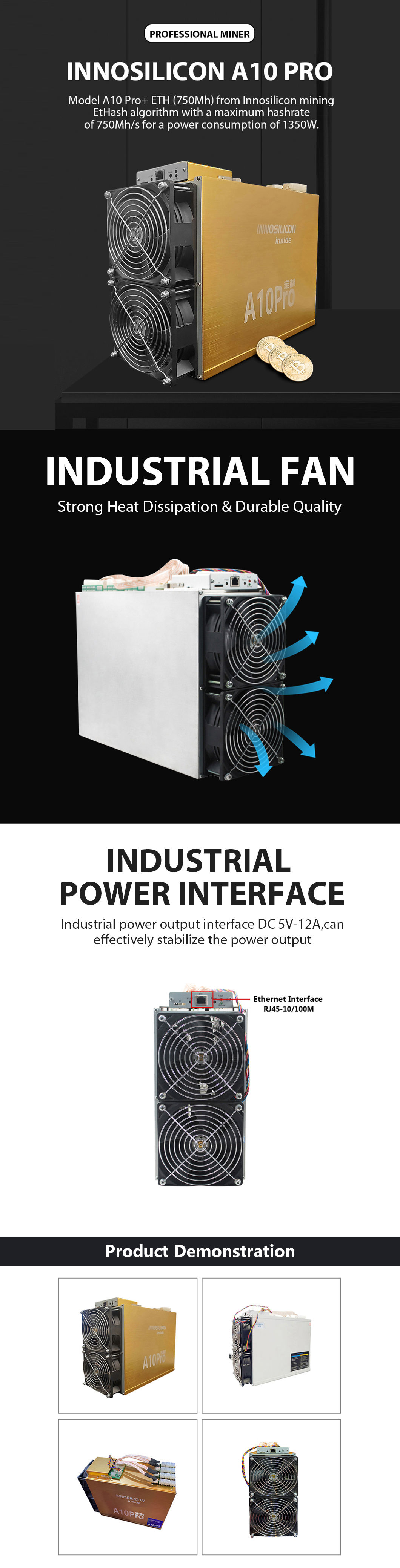 High Quality Innosilicon A10 Pro+ Eth Miner 750mh Ethash Algorithm 1350w Best Miner - China ...