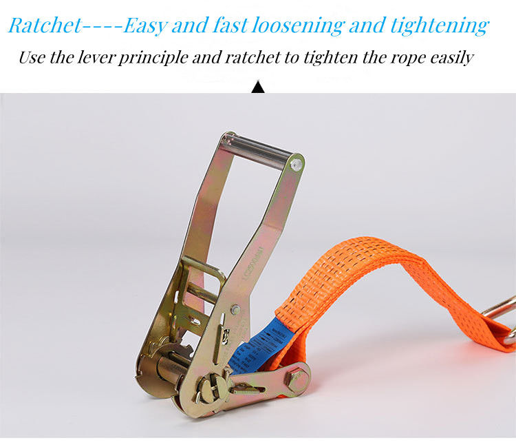 Buy Wholesale China 5m 5t Handle Cargo Ratchet Strap With Steel Hook ...